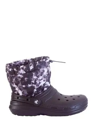 CROCS Tie Dye Lined Classic Clogs Boots - Black