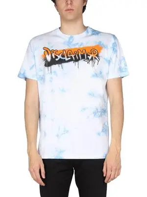 DISCLAIMER Logo Print T-shirt - Azure
