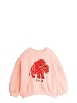 MINI RODINI Organic Cotton Elephant Print Sweatshirt - Pink
