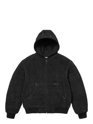Supreme Woven Suede Hooded Work Jacket - Black