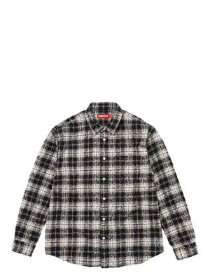 Supreme Frayed Textured Plaid Shirt - Black