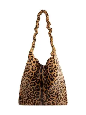 Saint Laurent Amalia Medium Leopard Print Bag - Tan