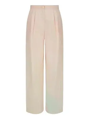 Armani Exchange Pleated Slub-texture Trousers - Neutrals