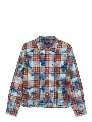 PURPLE BRAND Embellished Flannel Shirt - White Multi