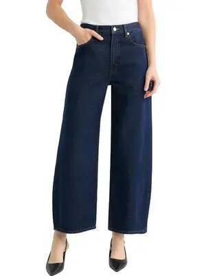 FRAME The Bow High Waist Crop Wide Leg Jeans - Rinse