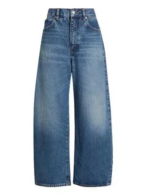 FRAME The Bow High Waist Crop Wide Leg Jeans - Soundwave