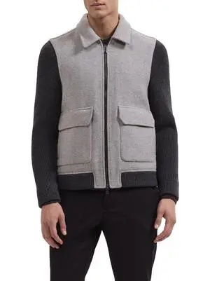 Bugatchi Hybrid Knit Blouson Jacket - Graphite