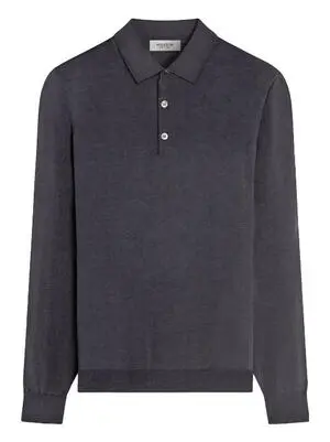 Bugatchi Merino Wool Polo Sweater - Anthracite