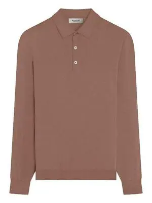 Bugatchi Merino Wool Polo Sweater - Camel