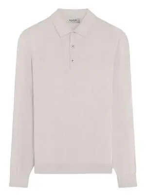 Bugatchi Merino Wool Polo Sweater - Chalk