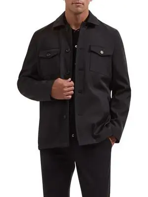 Bugatchi Full Button Field Jacket - Black