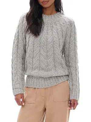 HATLEY Dylan Cable Knit Sweater - Speckle Grey