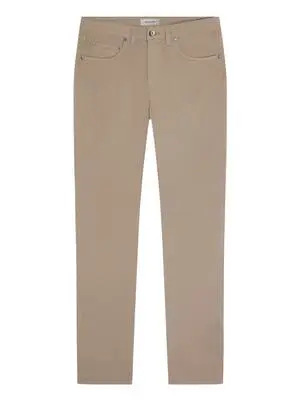 Bugatchi Five Pocket Stretch Cotton Pants - Cobblestone