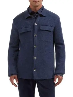 Bugatchi Wool & Cashmere Button-front Cardigan - Navy