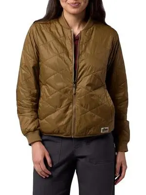 MARMOT Quilted Bomber Jacket With Rib-knit Collar And Cuffs - Rustic Khaki