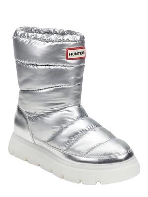 Hunter Maribel Quilted Puffer Boot - Silver