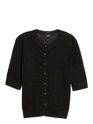 BOSS Fialora Crewneck Cardigan - Black