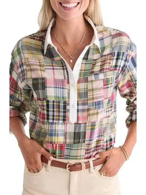 Vineyard Vines Patchwork Plaid Cotton Shirt - Multi Patchwork