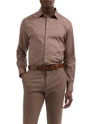 Bugatchi Julian Shaped Fit Long Sleeve Floral Button-up Shirt - Sienna