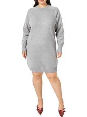 English Factory Knit Mini Dress - Heather Grey