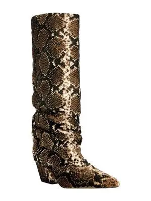 AZALEA WANG Francoise Knee-High Slouch Leather Boot