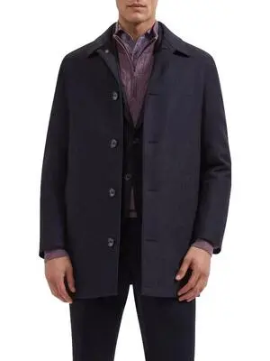 Bugatchi Wool Blend Car Coat - Navy
