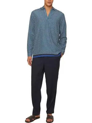 Orlebar Brown Alex Garment Dyed Relaxed-fit Trousers - Night Iris