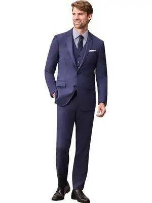 THE BLACK TUX Merino Wool Suit Vest - Blue
