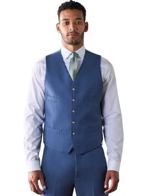 THE BLACK TUX Merino Wool Suit Vest - Light Blue