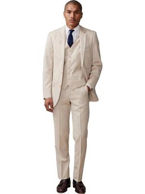 THE BLACK TUX Merino Wool Suit Vest - Tan