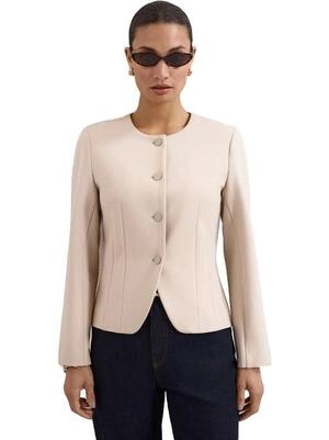 PHASE EIGHT Carla Sculpted Ponte Jacket - Stone