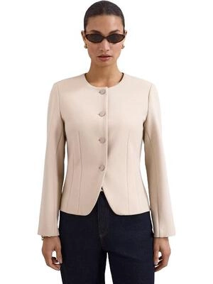 PHASE EIGHT Carla Sculpted Ponte Jacket - Stone