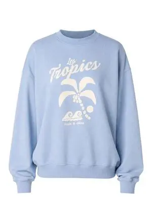 PALM COLLECTIVE Les Tropics Fleece Pullover - Blue