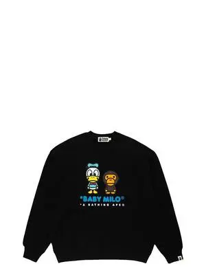 A BATHING APE X Disney Donald Duck Baby Milo Crewneck Sweatshirt - Black