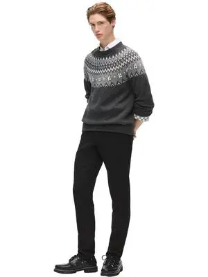 Karl Lagerfeld Slim-fit Suit Pants With Faux Leather Trim - Black