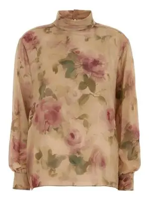 Magda Butrym Printed Stretch Silk Blouse - Multicolor