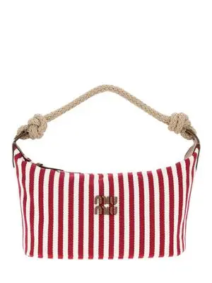 Miu Miu Embroidered Canvas Shopping Bag - Multicolor