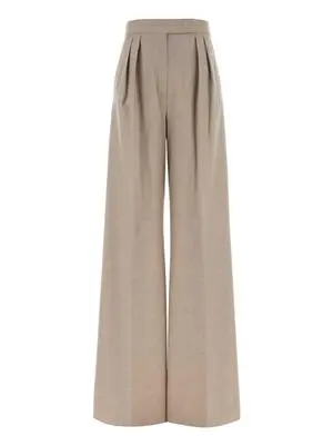 Max Mara Sand Stretch Cashmere Zulia Wide-leg Pant - Brown