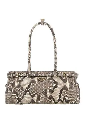 Prada PRADA Python Leather Medium Bonnie Shoulder Bag Multicolor