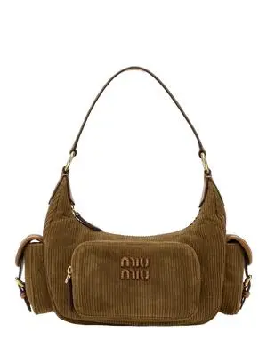 Miu Miu Miu Miu Corduroy Shoulder Bag Brown