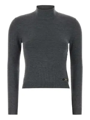 Gucci GUCCI Grey Wool High Neck Sweater Gray