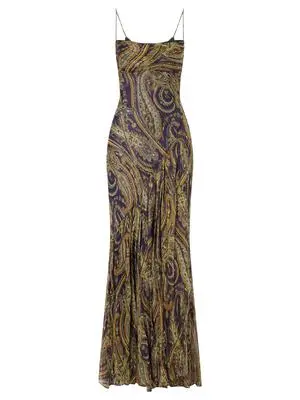 Etro Paisley-printed Silk-blend Maxi Dress - Multi