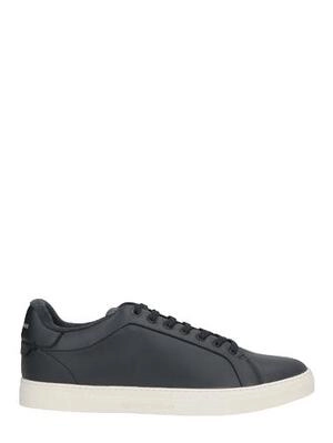 Emporio Armani Leather Low Top Sneakers - Navy