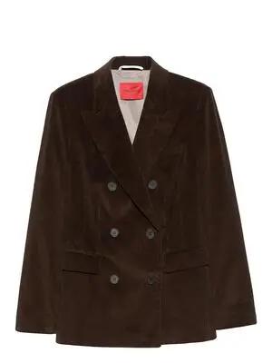 Max & Co. Corduroy Double-breasted Blazer - Brown