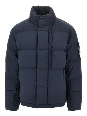 Stone Island Cotton Nylon Tela Padded Down Jacket - Blue