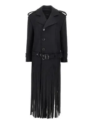 PINKO PINKO Fringed Wool-Blend Coat