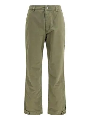 Off-White Button Detailed Straight Leg Pants - Green
