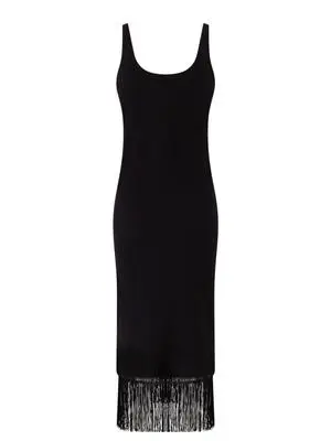 Posse Bianca Maxi Dress With Tasseled Hem - Black