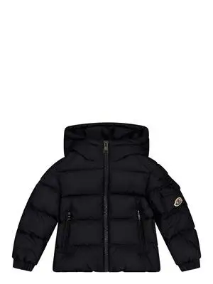 Moncler Moncler Hooded Quilted Down Jacket With Zip Up Front And Logo Patch Black
