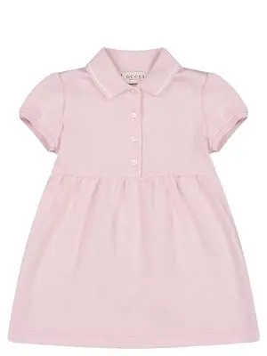 Gucci Short-sleeved Polo Dress With Gathered Waist - No